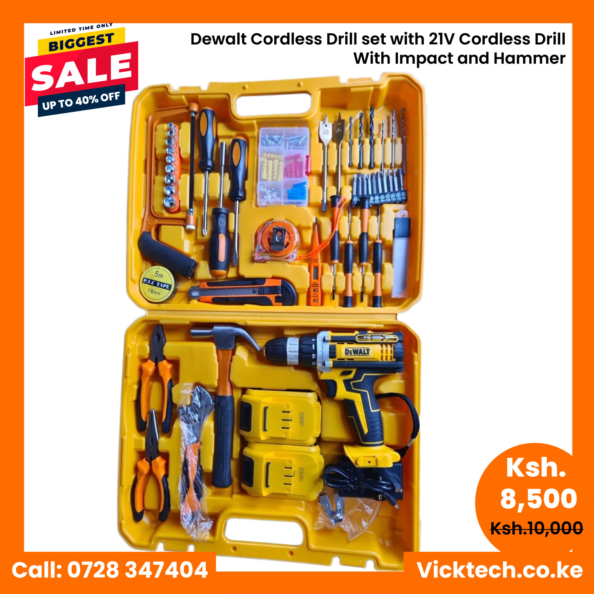 Dewalt Cordless Drill set with 21V Cordless Drill – Vicktech